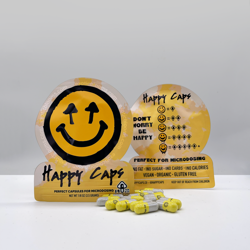 Happy Caps Microdosing Capsules 3500mg *BACKORDER* – Exotic Blooms ...